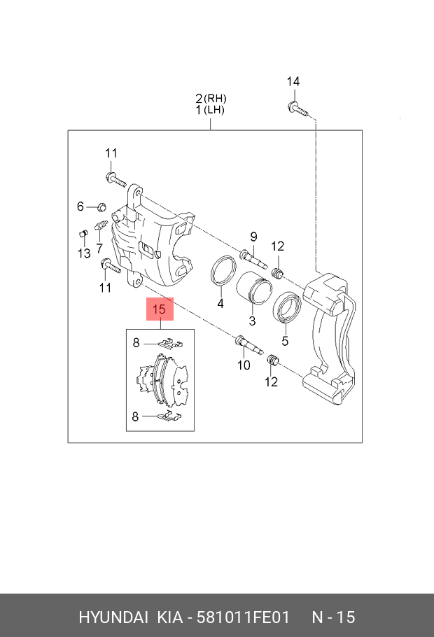 KIA 58101-1FE01 58101-3KA20,58101-2GA01,58101-3KA61,T1E-3501080,T1C ...